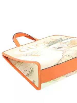 Gucci 2000-2015 Peter Rabbit Coated Canvas Tote Bag - Orange