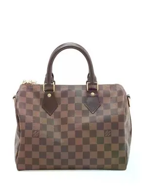 LOUIS VUITTON 2014 Damier Ebene Speedy Bandouliere 25 Satchel - Brown