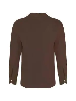 MC2 SAINT BARTH Pamplona Button-up Curved-hem Shirt - Brown
