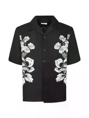 Commas Floral-embroidered Short-sleeve Shirt