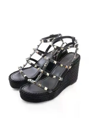 Valentino Garavani 2010s Rockstud Wedge Sandals