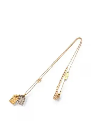 LOUIS VUITTON Tone/silver-tone Logo Plaque Necklace