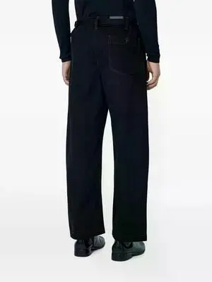 LEMAIRE Stitched-seam Wide-leg Trousers - Black