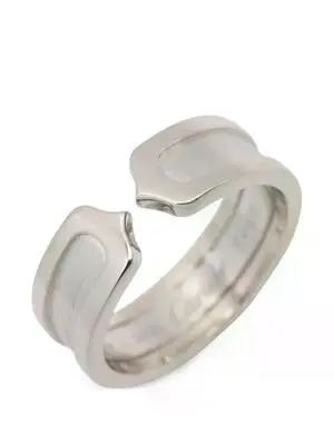 Cartier 18k White Gold Open Cuff Ring - Silver