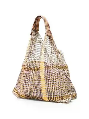 ÉPICE Check-pattern Mesh Tote Bag
