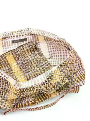 ÉPICE Check-pattern Mesh Tote Bag