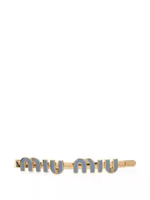 Miu Miu 2020s Logo-plaque Hair Clip - Gold