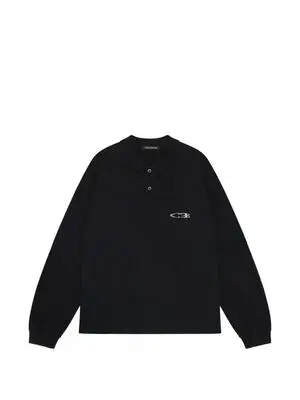 COLE BUXTON Logo-embroidered Polo-collar Sweater - Black