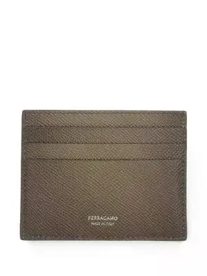 FERRAGAMO Gancio-plaque Card Holder - Brown