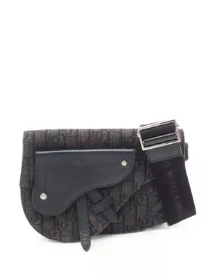 Dior 2000s Saddle Oblique Shoulder Bag - Black