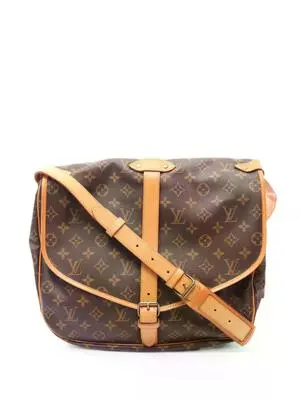 LOUIS VUITTON 1989 35 Saumur Monogram Shoulder Bag - Brown