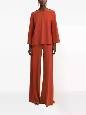 GEMY MAALOUF Beaded Cowl-back Top
