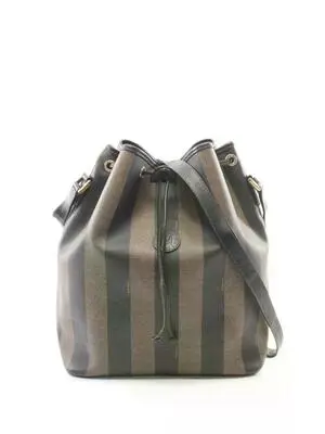 Fendi 2010s Logo-patch Bucket Bag - Brown