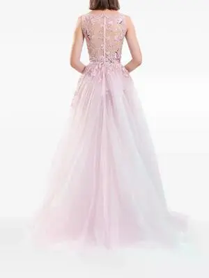 SAIID KOBEISY Embroidered Tulle Maxi Dress