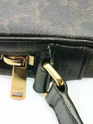 Celine 2010s Triomphe Logo Cross Body Bag
