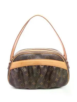 LOUIS VUITTON Monogram Canvas Ruched Shoulder Bag - Brown