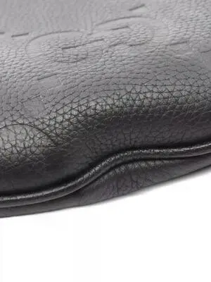 Gucci Jumbo Gg Embossed Leather Shoulder Bag - Black
