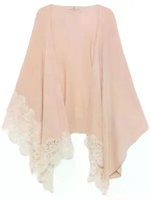 Ermanno Scervino Lace-trimmed Cape - Pink
