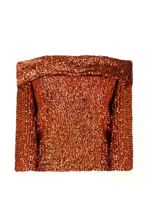 GEMY MAALOUF Sequin-embellished Off-shoulder Top - Orange