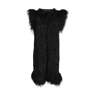JENNAFER GRACE Faux Fur Trim Vest - Black