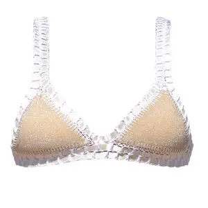 LUXSEA SWIMWEAR Anguilla Lurex Crochet Triangle Bikini Top - Gold