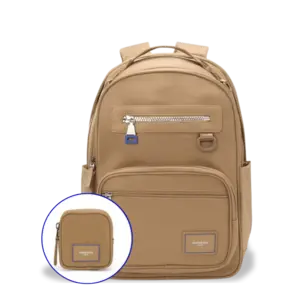 MAISONJE Neutral Everyday Business Set: Backpack And Pouch - Beige