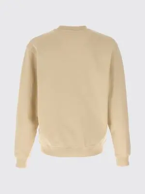 Jacquemus Pure Cotton Crewneck Sweatshirt With Applied Contrast Logo - Beige
