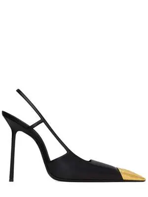 Saint Laurent Metal Toe Stiletto Pumps With Heel Strap - Nero