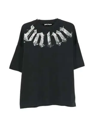 Palm Angels Logo Graphic Cotton T-shirt - Black