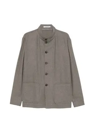 Tagliatore Wool-cashmere Stand Collar Jacket - Grey