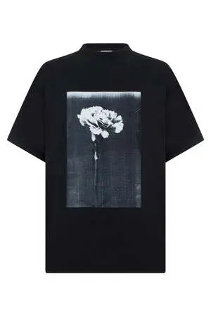 Balenciaga Monochrome Graphic T-shirt With Artistic Front - Black