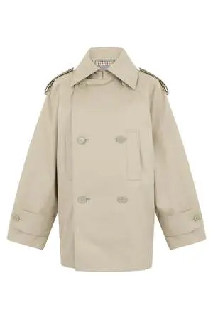 Balenciaga Double-breasted Cotton Trench Coat - Beige