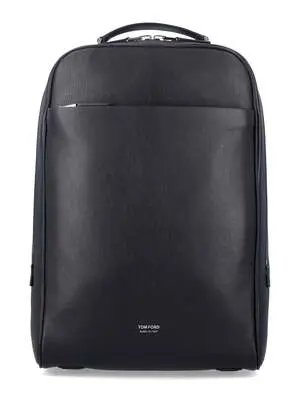 TOM FORD Grain Leather Backpack With Laptop Compartment - Nero