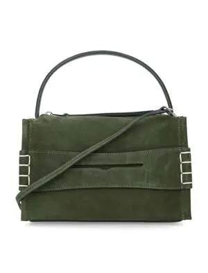 JW Anderson Mini Loafer-inspired Suede Top-handle Handbag - Khaki