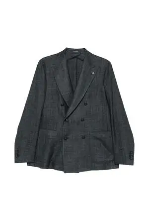 Tagliatore Double-breasted Wool-blend Blazer - Navy