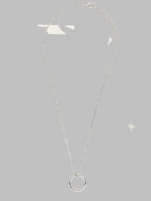 MAISON MARGIELA Minimal Logo Pendant Necklace - Silver