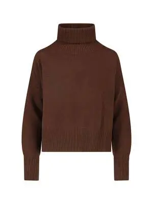 MA'RY'YA Luxe Virgin Wool & Cashmere Sweater - Brown