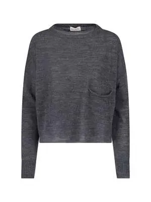 MA'RY'YA 100% Virgin Wool Crewneck Sweater - Grey
