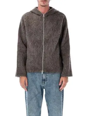 Our Legacy OUR LEGACY Wool-Blend Zip-Up Hooded Sweater Mole Grey