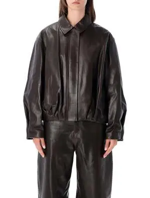 ARMA Leather Bomber Jacket - Coffee Bean