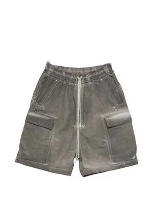 Rick Owens Knee-length Cotton Shorts With Drawstring Waist - Grigio