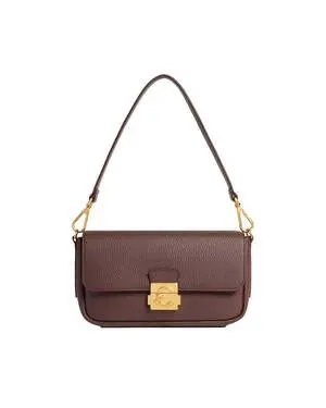 COCCINELLE Mini Bovine Leather Crossbody Bag With Decorative Ribbon Detail - Berry