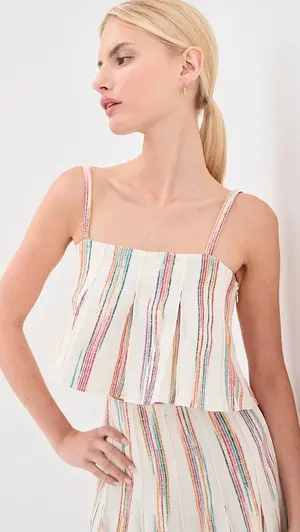 Rosie Assoulin Pleated Bandeau Top - Rainbow