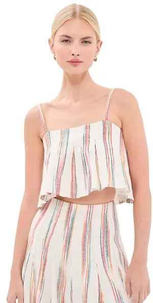 Rosie Assoulin Pleated Bandeau Top - Rainbow
