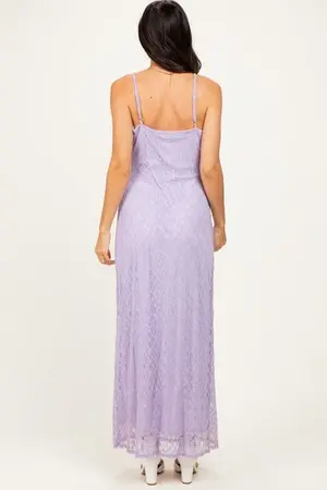 PINKBLUSH Sleeveless Lace Square Neck Maxi Dress