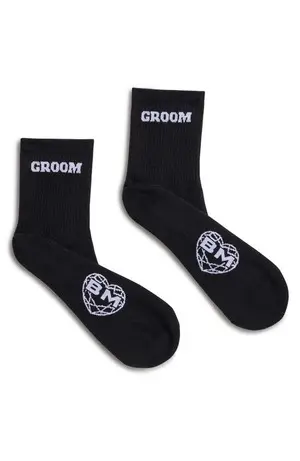 BRIDEMERCH Groom" Logo Crew Socks
