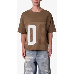 Mnml Washed Repatched Graphic T-shirt - Brown