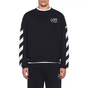 L/AB C/O OFF-WHITE Off-white Diagonal Stripe Graphic Cotton French Terry Sweatshirt