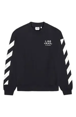 L/AB C/O OFF-WHITE Off-white Diagonal Stripe Graphic Cotton French Terry Sweatshirt