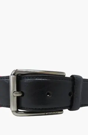 CAVALINHO Woven Fabric And Leather Belt